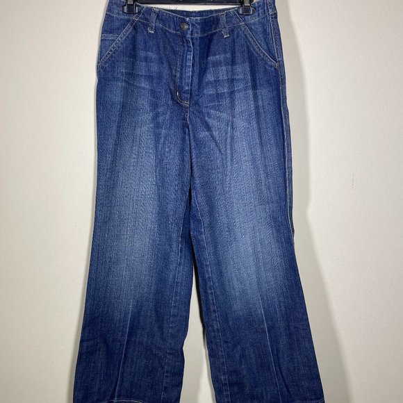Talbots | Jeans | Talbots Womens Wide Leg Stretch Denim Jeans 3 Waist ...